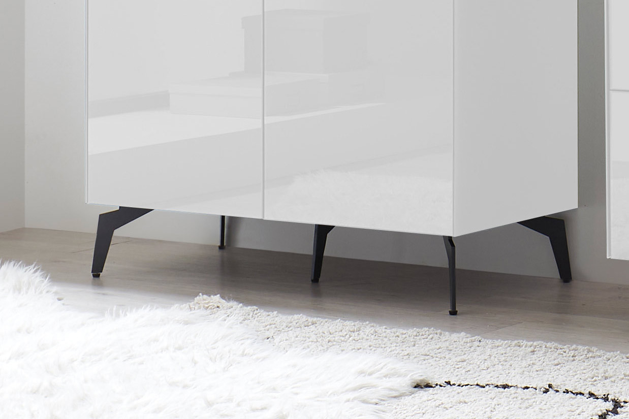 Mäusbacher Highboard Colors Glas ice white mit Metallfüßen | Möbel Letz ...