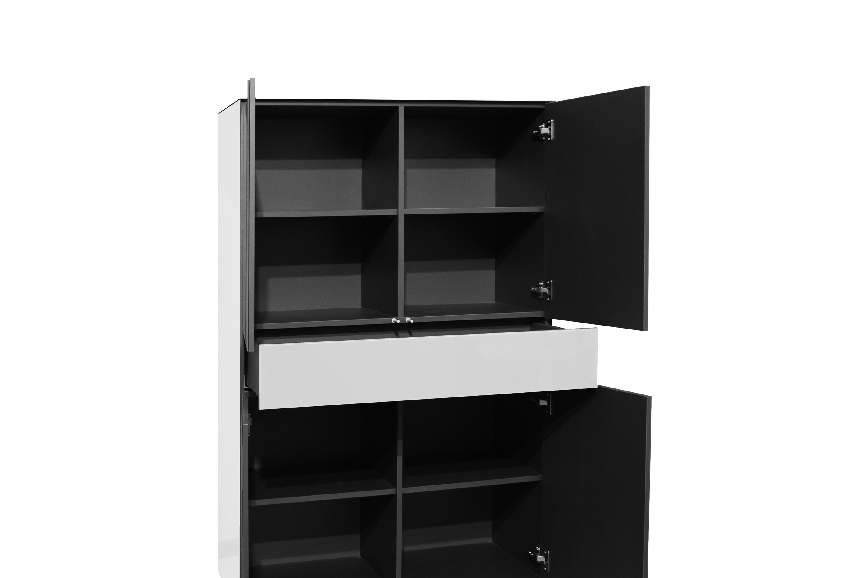 Mäusbacher Highboard Colors Glas ice white mit Metallfüßen | Möbel Letz ...