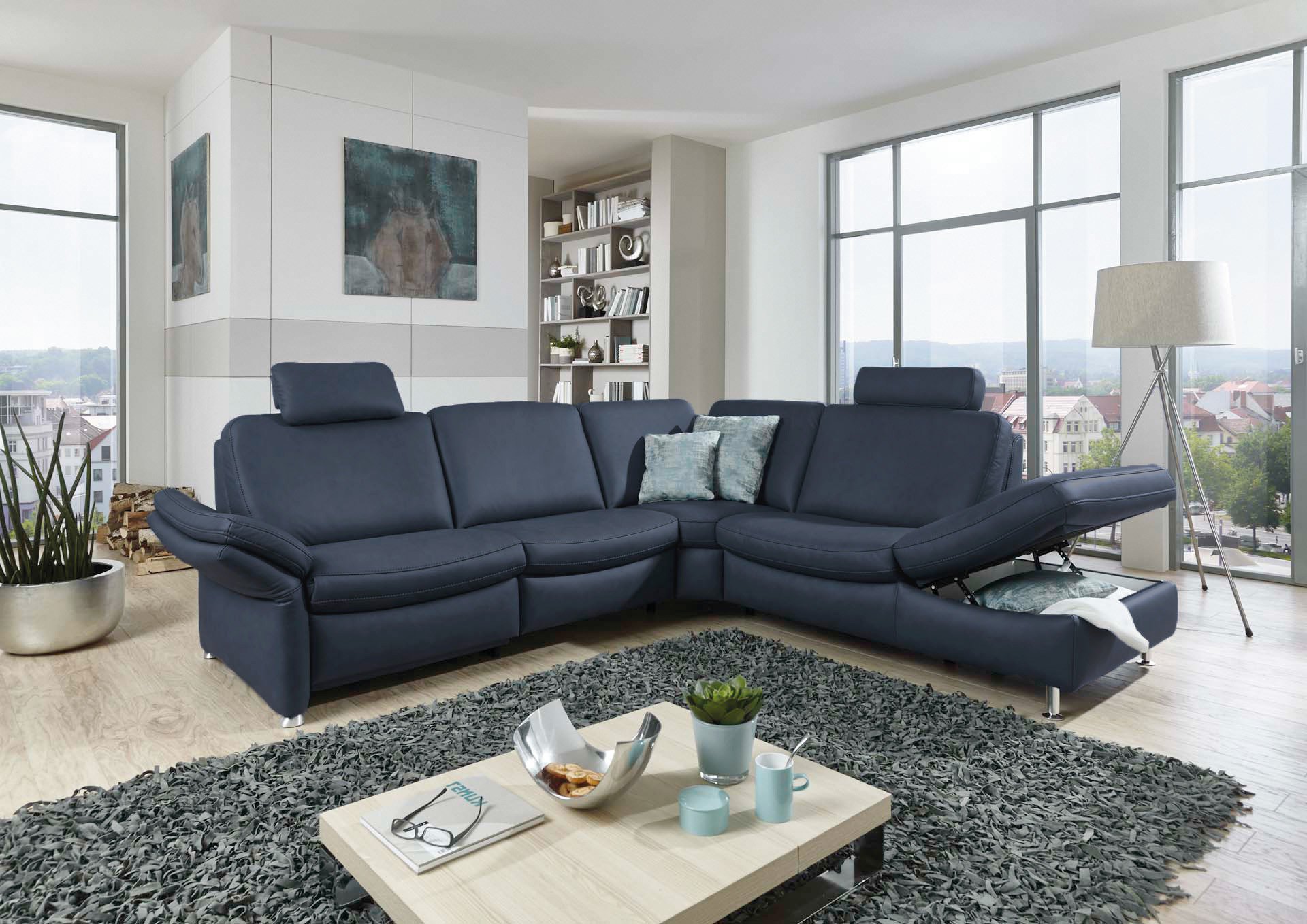 Hukla SF1620 Ecksofa in dunklem Blau | Möbel Letz - Ihr Online-Shop