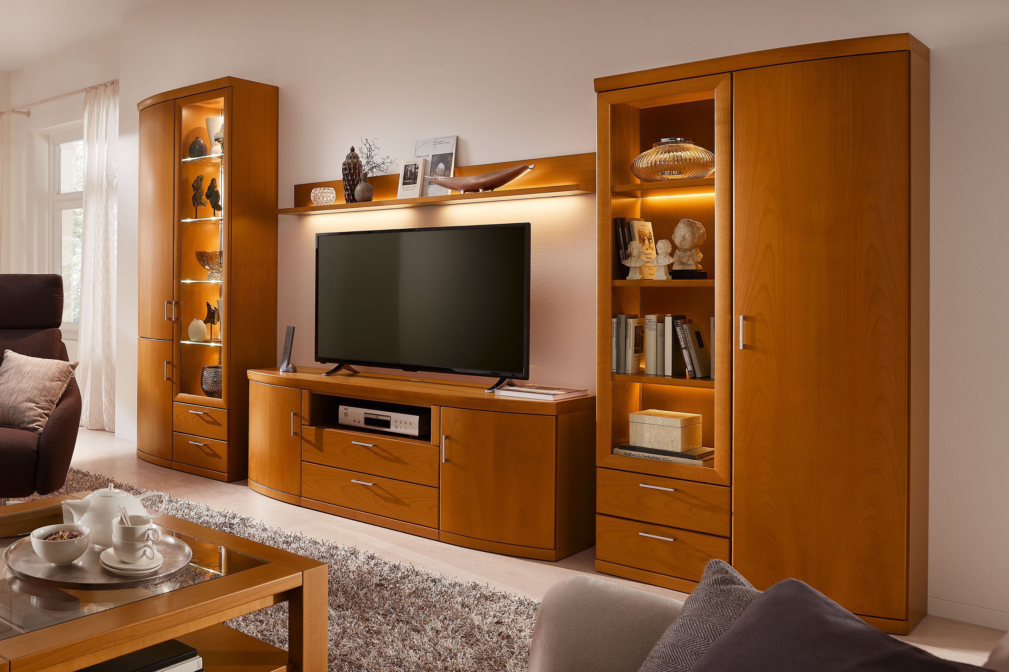 Rietberger Möbelwerke Wohnwand Lokano 15539 Kirschbaum | Möbel Letz ...